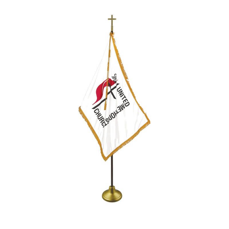 Methodist Nylon Deluxe Oak Indoor/Parade Flag And Pole Set. – Action Flag