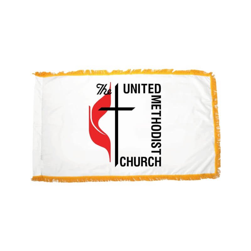 Methodist Nylon Indoor/Parade Flag With Pole Sleeve And Fringe ...